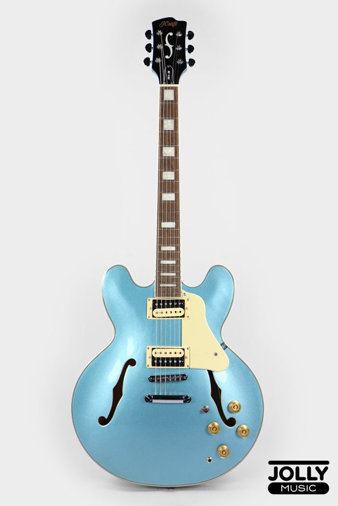 JCraft AR-3 JM Semi-Hollow Electric Guitar - Pelham Blue – Guitar ...